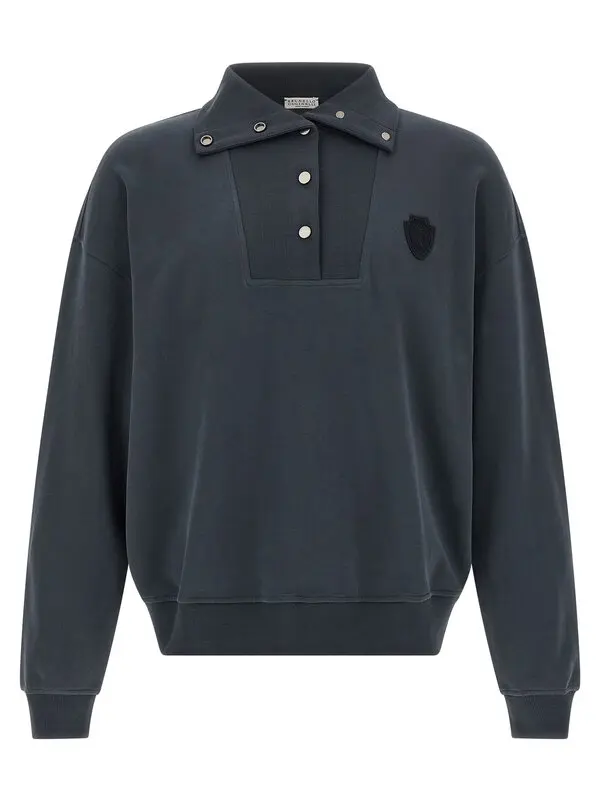 Brunello Cucinelli Smooth' Sweatshirt - Blue