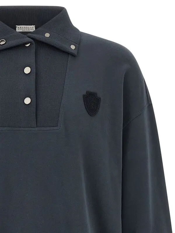 Brunello Cucinelli Smooth' Sweatshirt - Blue