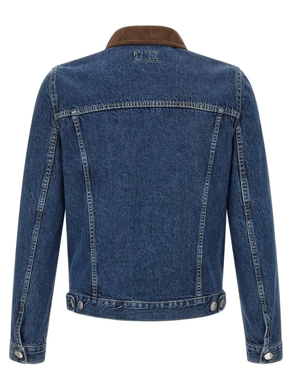 Brunello Cucinelli Denim And Suede Jacket - Blue