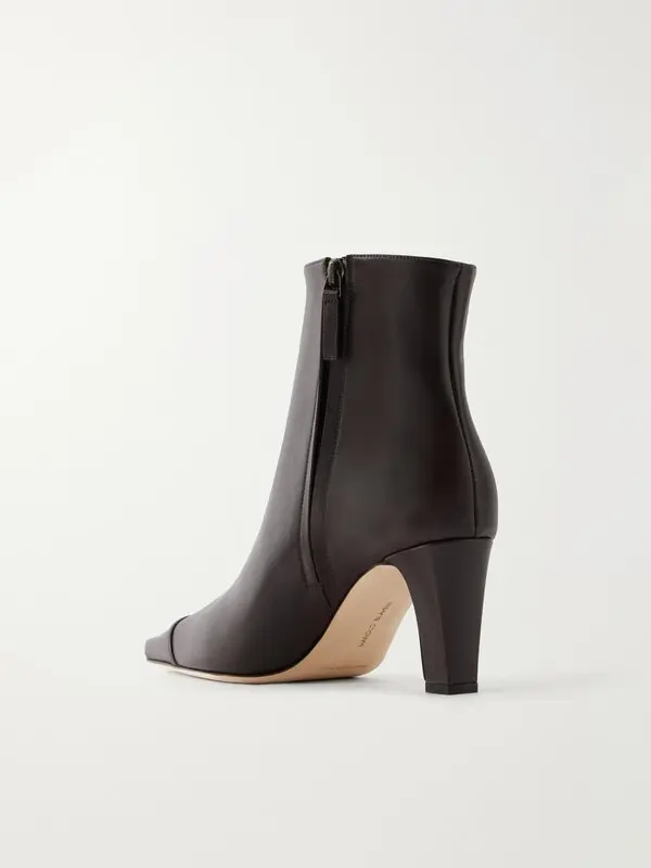 Manolo Blahnik Vivecal 70 Leather Ankle Boots - Brown