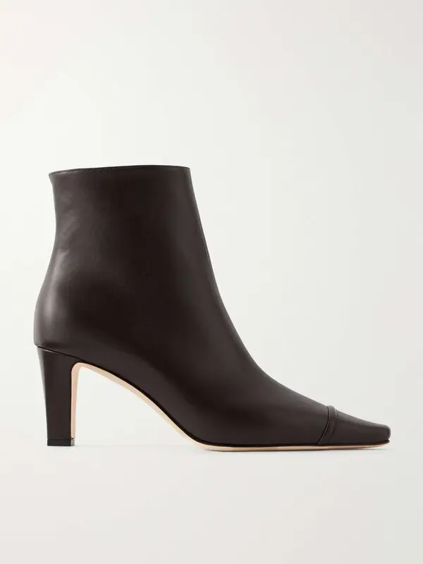 Manolo Blahnik Vivecal 70 Leather Ankle Boots - Dark Brown