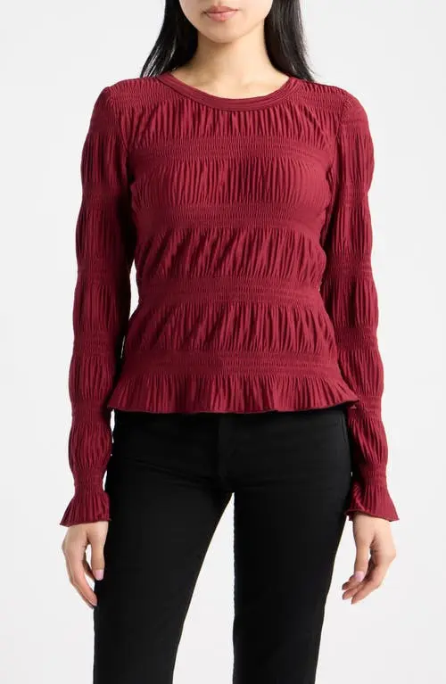 Bobeau Merrow Smocked Top