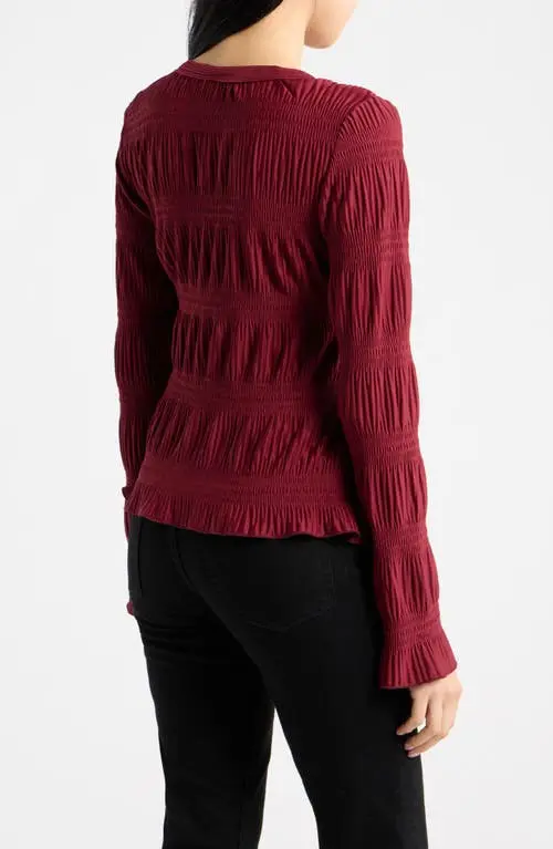 Bobeau Merrow Smocked Top