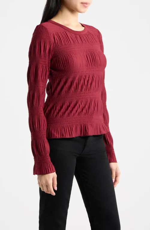 Bobeau Merrow Smocked Top