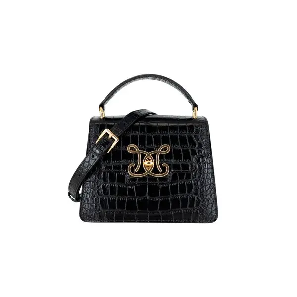 DE MARQUET Signature Baby Faux Croc Onyx