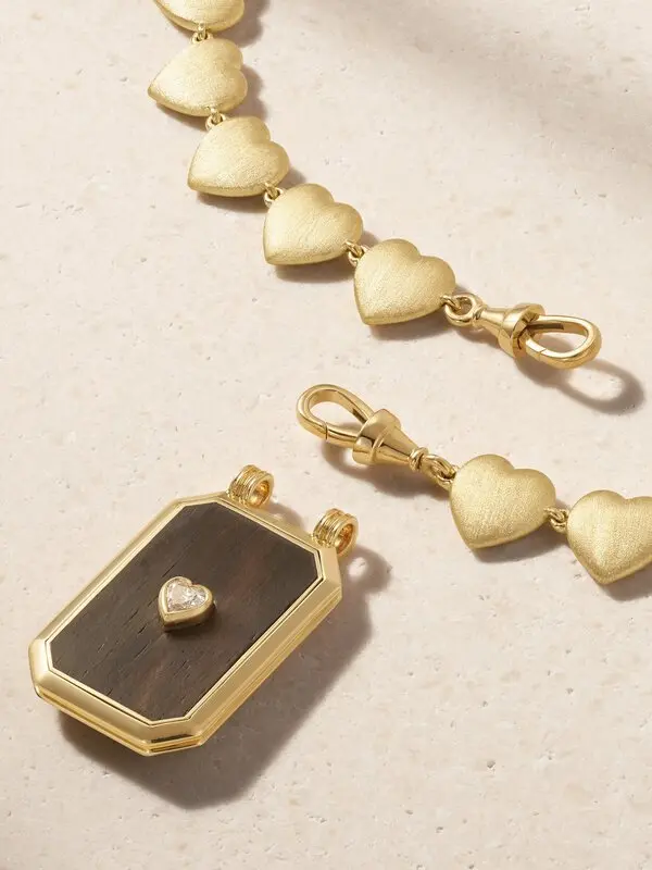 MARIE LICHTENBERG Heart 18-karat Ebony And Diamond Necklace