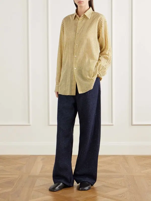 Auralee Silk Mid-rise Wide-leg Pants - Navy