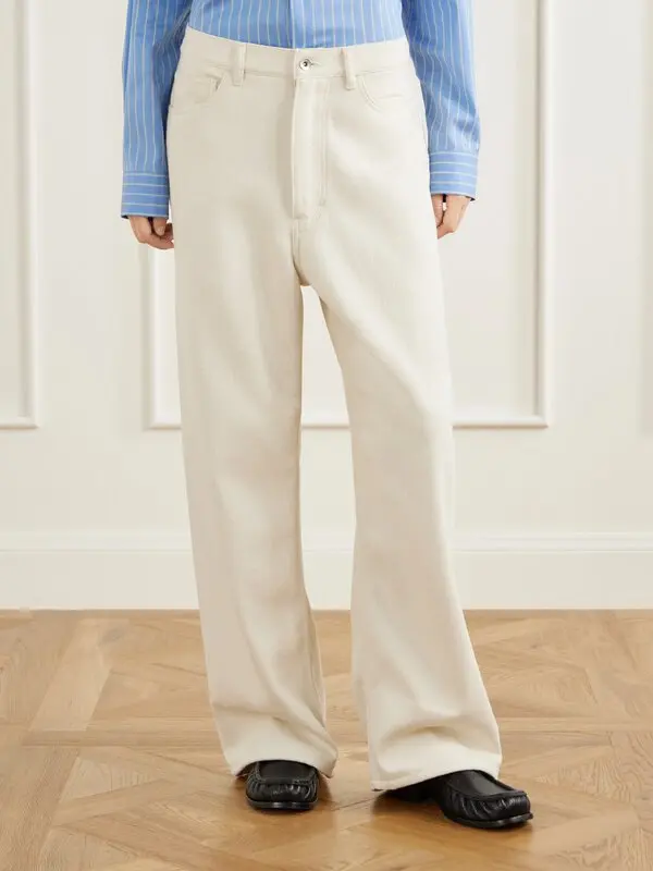 Auralee Silk Wide-leg Pants - Neutrals