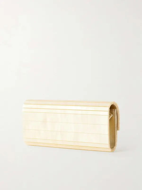 JIMMY CHOO Sweetie Logo-engraved Resin Clutch - Gold