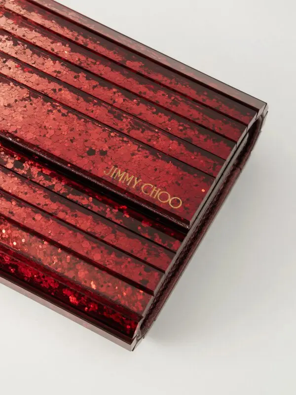 JIMMY CHOO Sweetie Logo-engraved Embellished Resin Clutch - Red