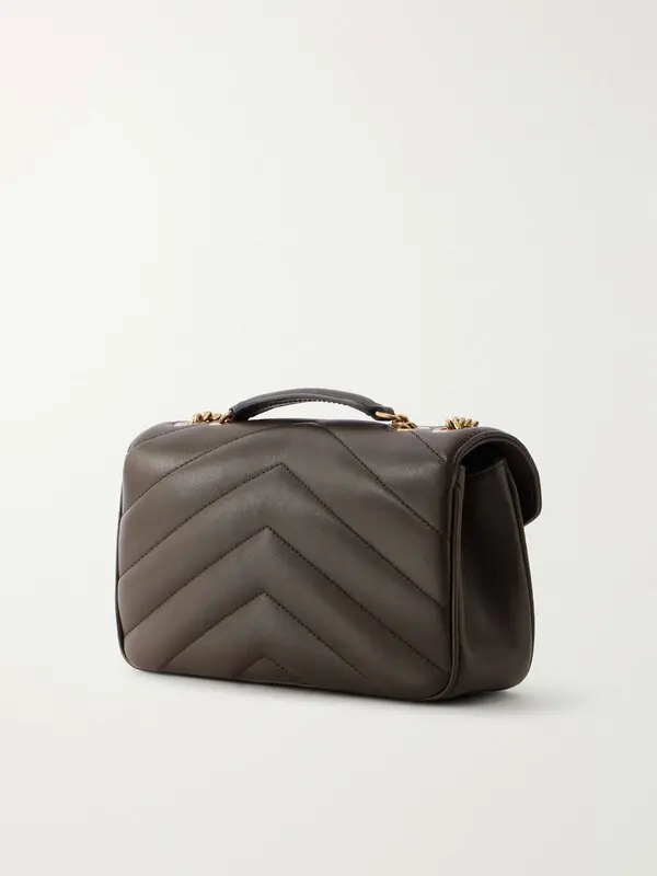 Saint Laurent Loulou Small Cassandre-embellished Matelassé Leather Shoulder Bag