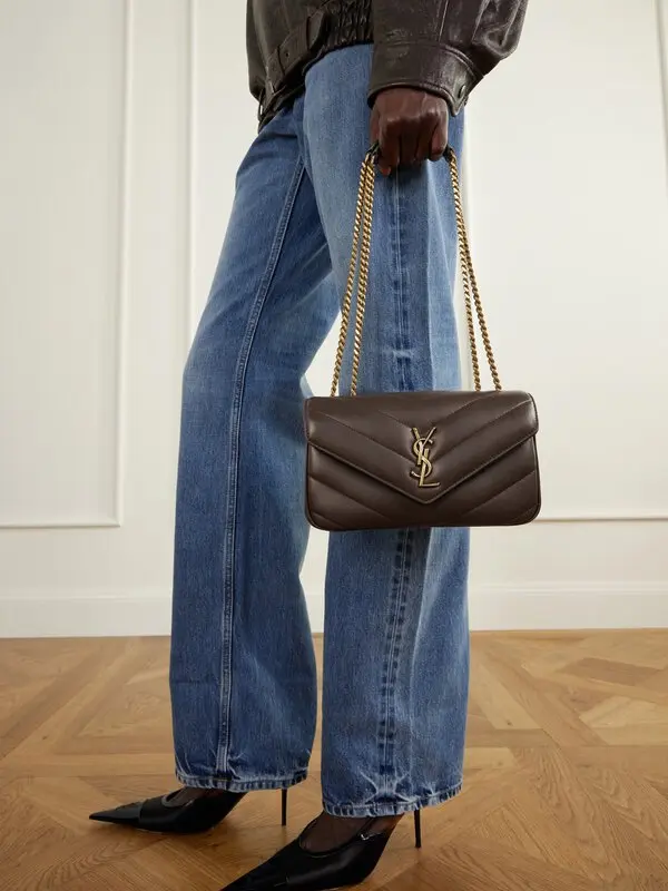 Saint Laurent Loulou Small Cassandre-embellished Matelassé Leather Shoulder Bag