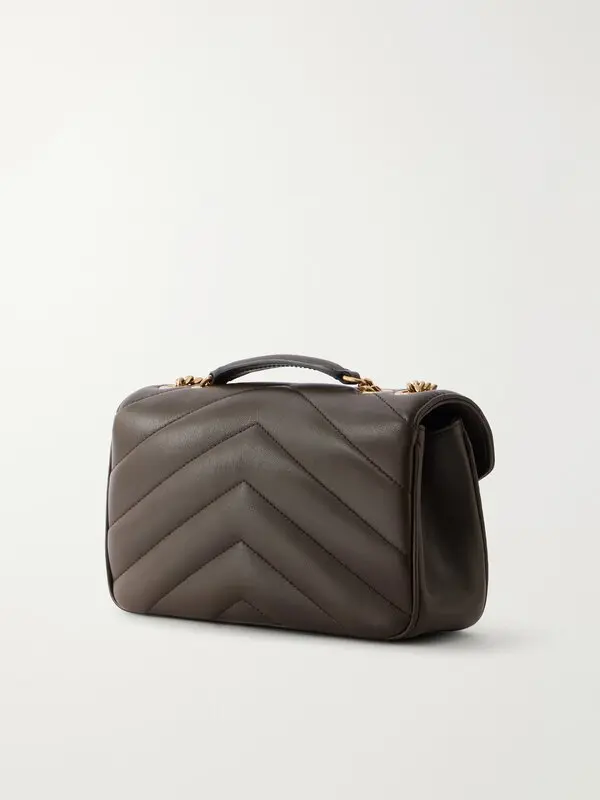 Saint Laurent Loulou Small Cassandre-embellished Matelassé Leather Shoulder Bag