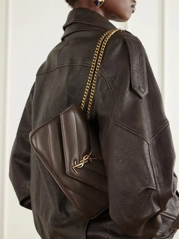 Saint Laurent Loulou Small Cassandre-embellished Matelassé Leather Shoulder Bag