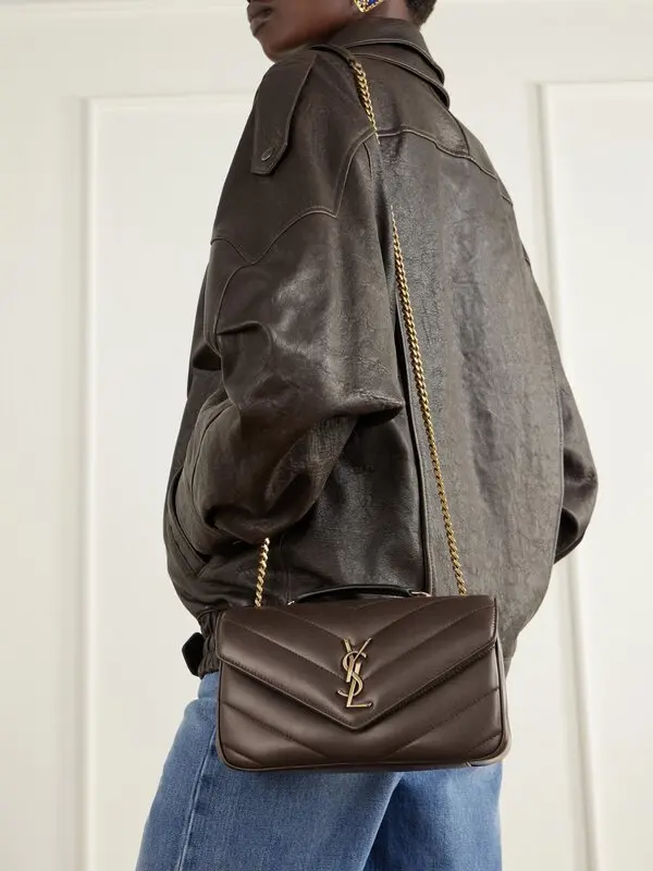 Saint Laurent Loulou Small Cassandre-embellished Matelassé Leather Shoulder Bag