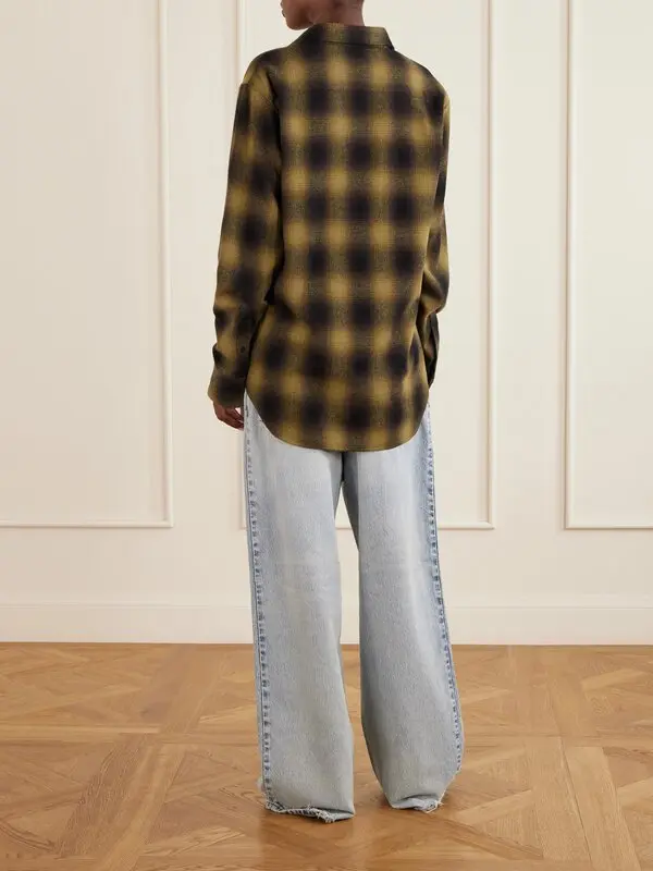 Balenciaga Checked Wool-blend Shirt - Green
