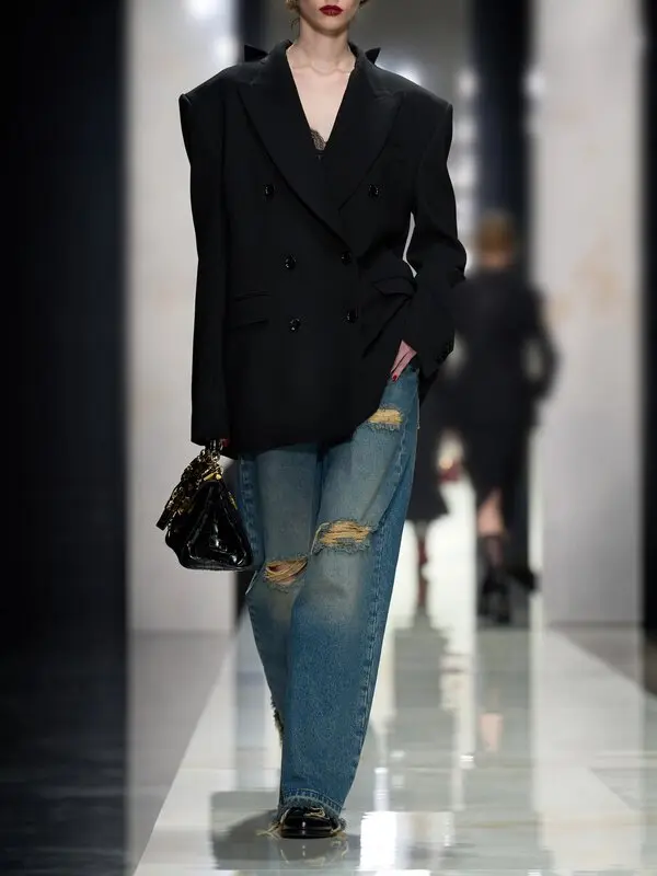 Dolce & Gabbana Distressed High-rise Wide-leg Jeans