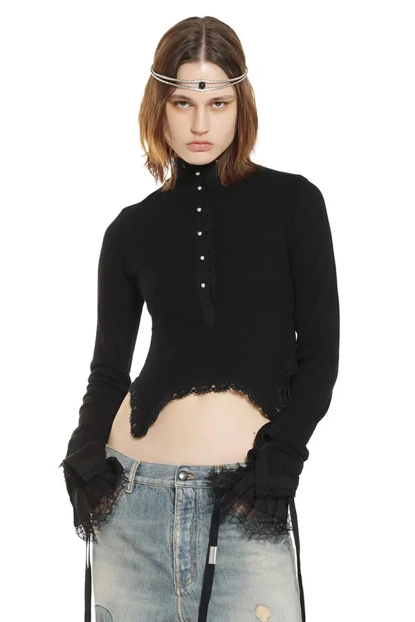 ANN DEMEULEMEESTER Nancine Serafino Cropped Top - Black