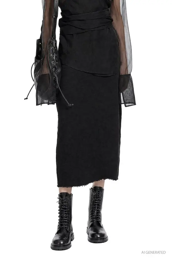 MARC LE BIHAN Textured Stretch Nylon Skirt - Black