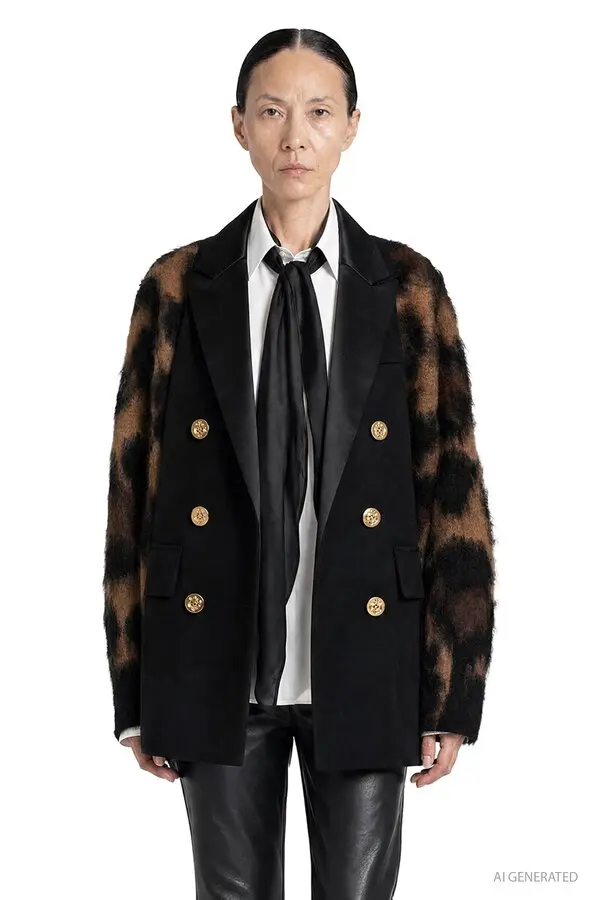 Sacai Leopard Wool Knit Cardigan - Beige