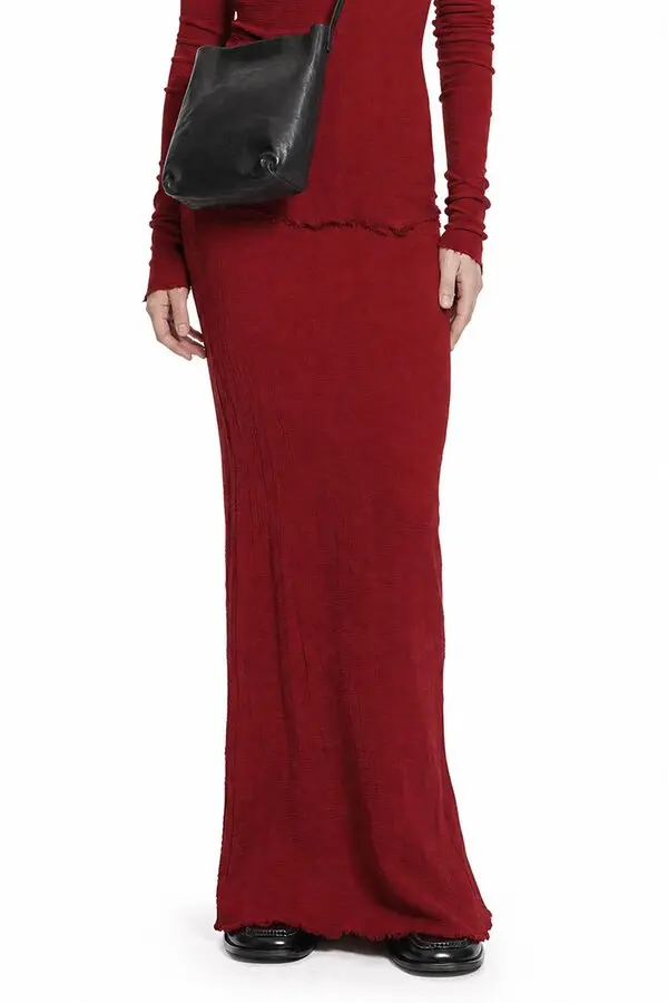 MARC LE BIHAN Stretch Nylon Twill Long Skirt - Red