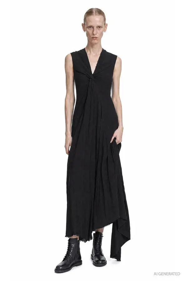 MARC LE BIHAN Viscose Wool Knotted Dress