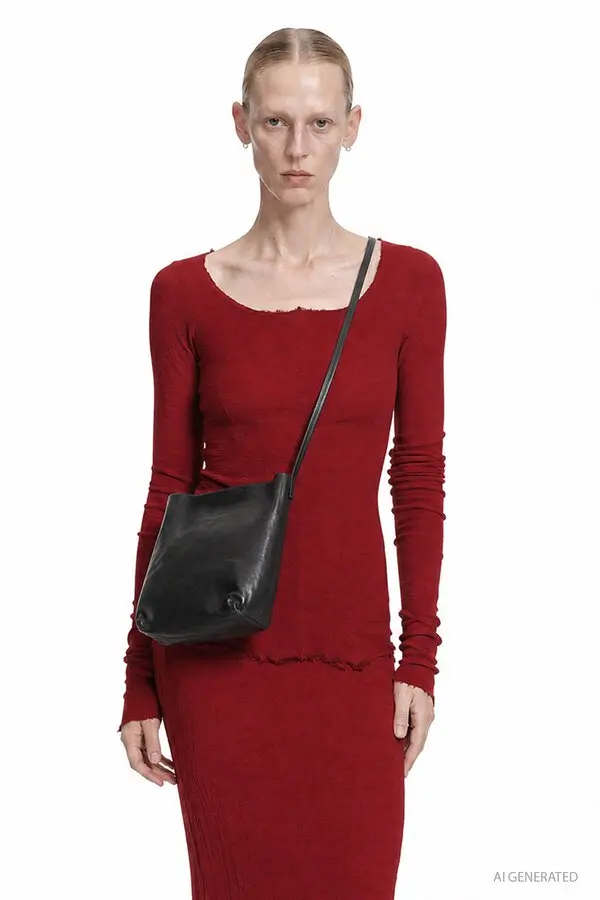 MARC LE BIHAN Stretch Long Sleeve Corset Top - Red