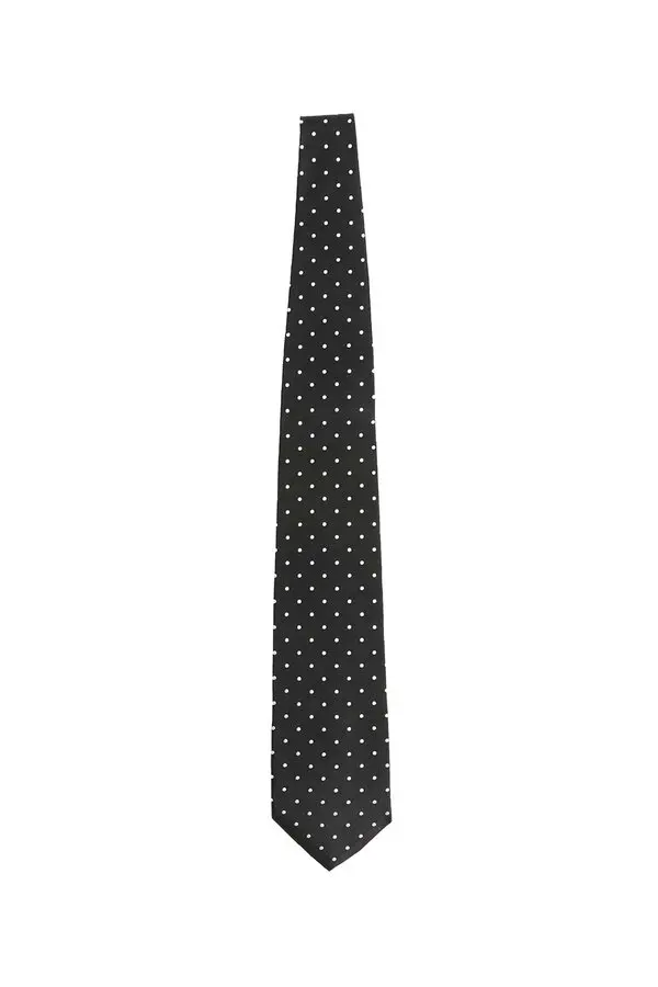 Junya Watanabe Polkadot Silk Tie - Black&white