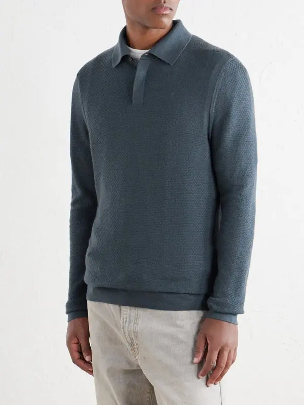Mr P. Cashmere And Silk-blend Polo Sweater - Green