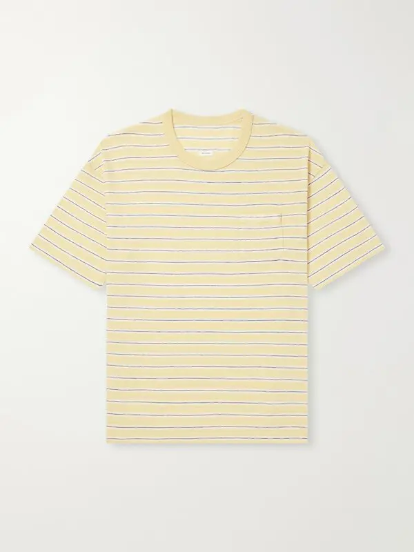 Visvim Jumbo Border Striped Wool And Cotton-blend T-shirt