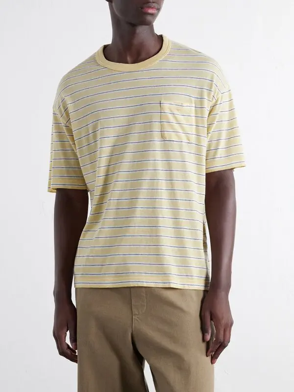 Visvim Jumbo Border Striped Wool And Cotton-blend T-shirt