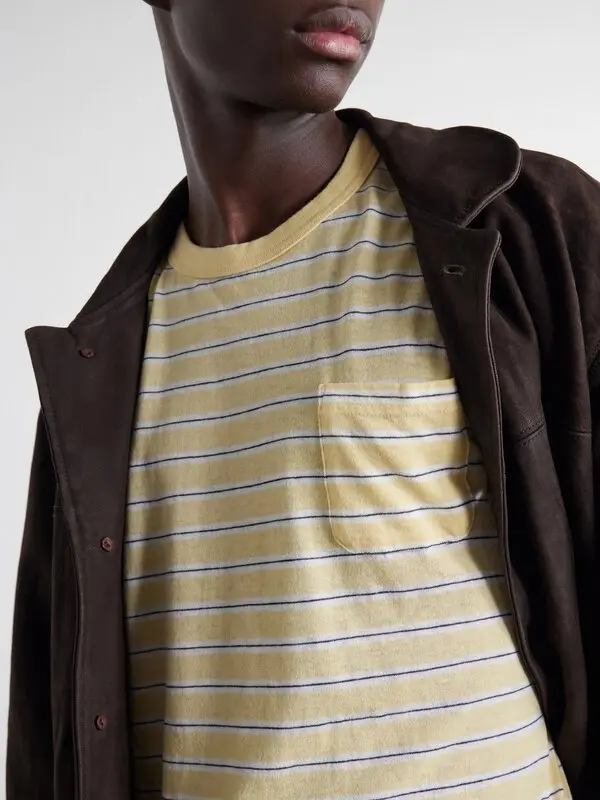 Visvim Jumbo Border Striped Wool And Cotton-blend T-shirt