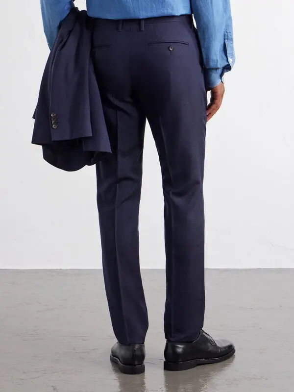 Mr P. Straight-leg Wool, Silk And Linen-blend Trousers