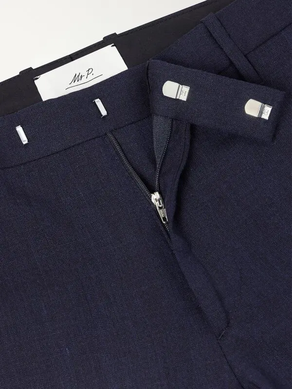 Mr P. Straight-leg Wool, Silk And Linen-blend Trousers