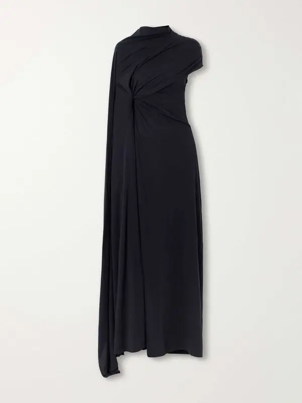 Balenciaga Draped Cotton-jersey Maxi Dress