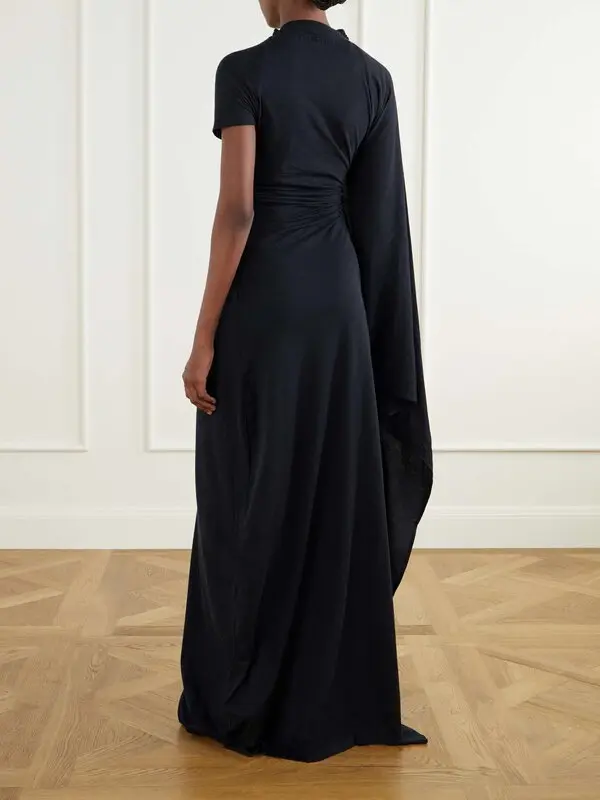 Balenciaga Draped Cotton-jersey Maxi Dress