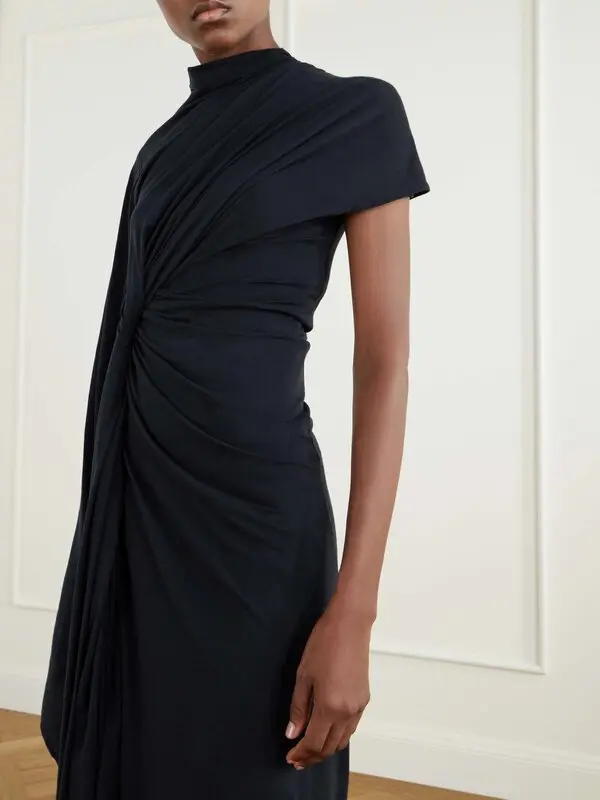 Balenciaga Draped Cotton-jersey Maxi Dress