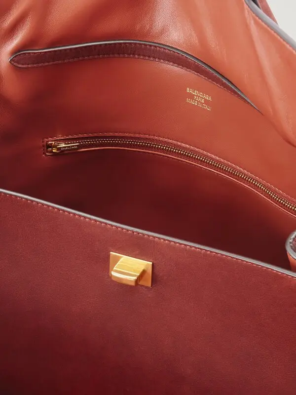 Balenciaga Rodeo Medium Leather Shoulder Bag - Red
