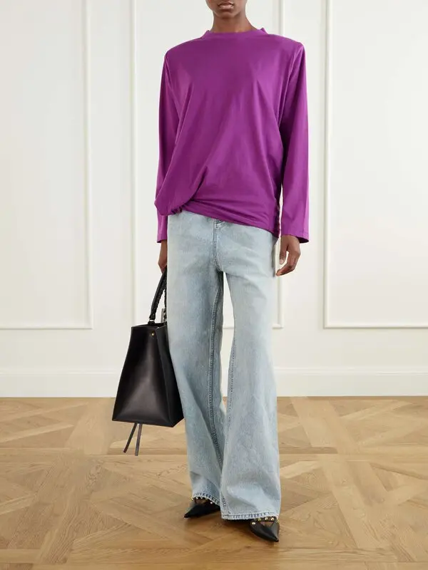 Balenciaga Gathered Cotton-jersey T-shirt