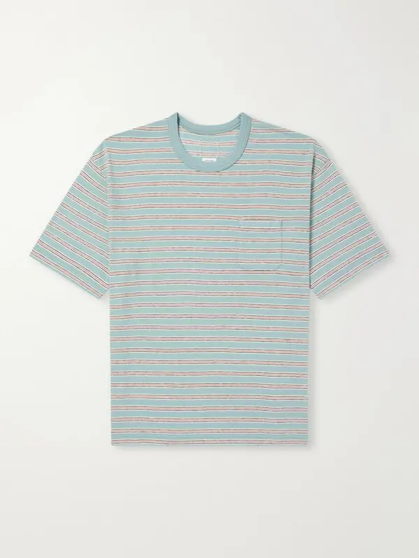 Visvim Jumbo Border Striped Wool And Cotton-blend T-shirt