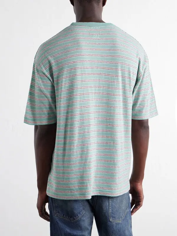 Visvim Jumbo Border Striped Wool And Cotton-blend T-shirt