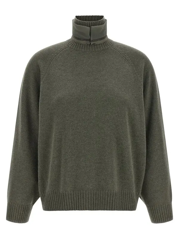 Brunello Cucinelli Monile' Insert Sweater - Green