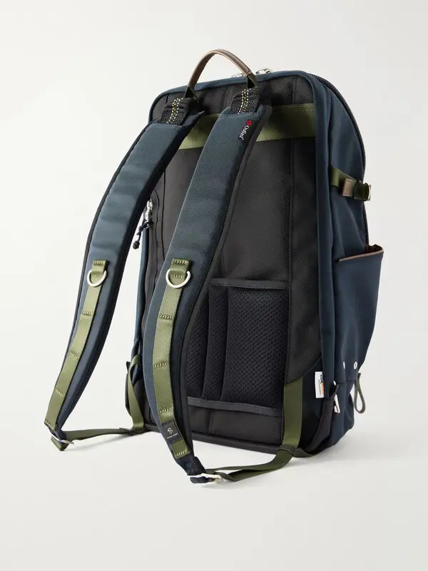 MASTER-PIECE CO Grave Suede-trimmed Canvas Backpack