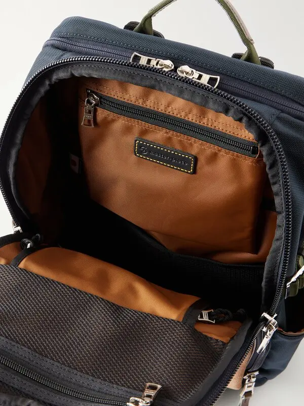 MASTER-PIECE CO Grave Suede-trimmed Canvas Backpack