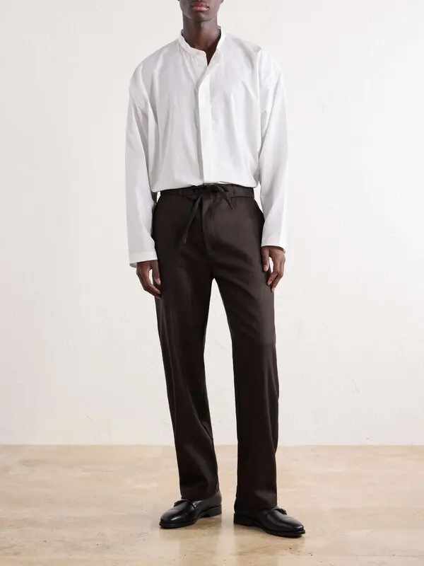 De Bonne Facture Lounge Straight-leg Wool Drawstring Trousers