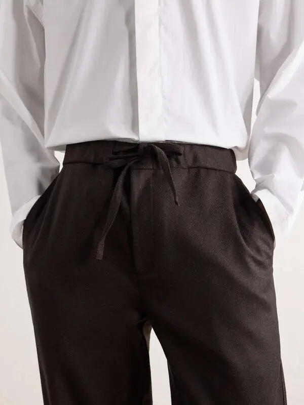 De Bonne Facture Lounge Straight-leg Wool Drawstring Trousers