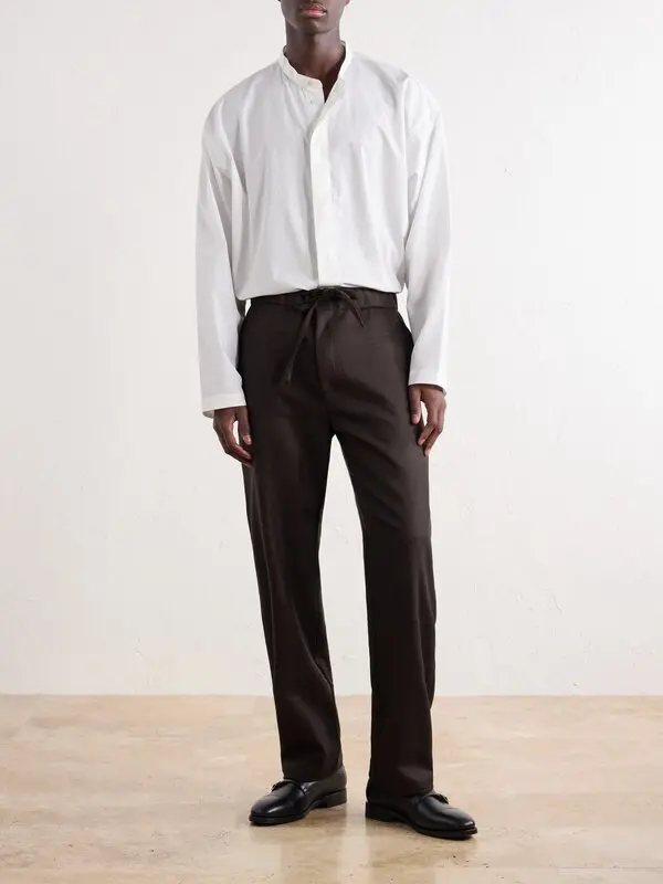 De Bonne Facture Lounge Straight-leg Wool Drawstring Trousers