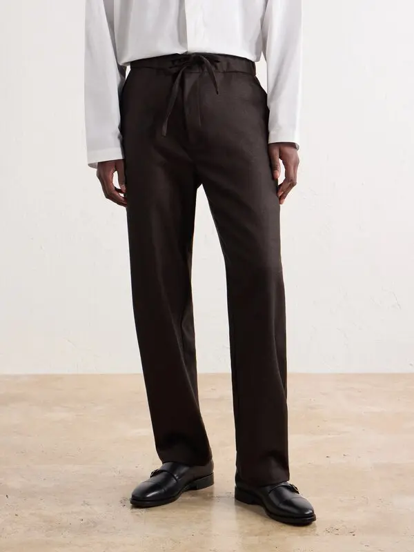 De Bonne Facture Lounge Straight-leg Wool Drawstring Trousers
