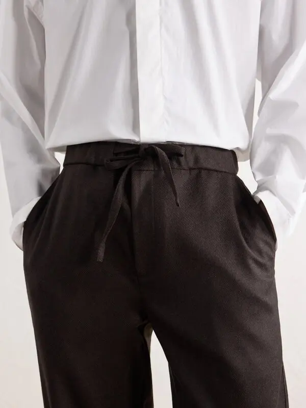 De Bonne Facture Lounge Straight-leg Wool Drawstring Trousers