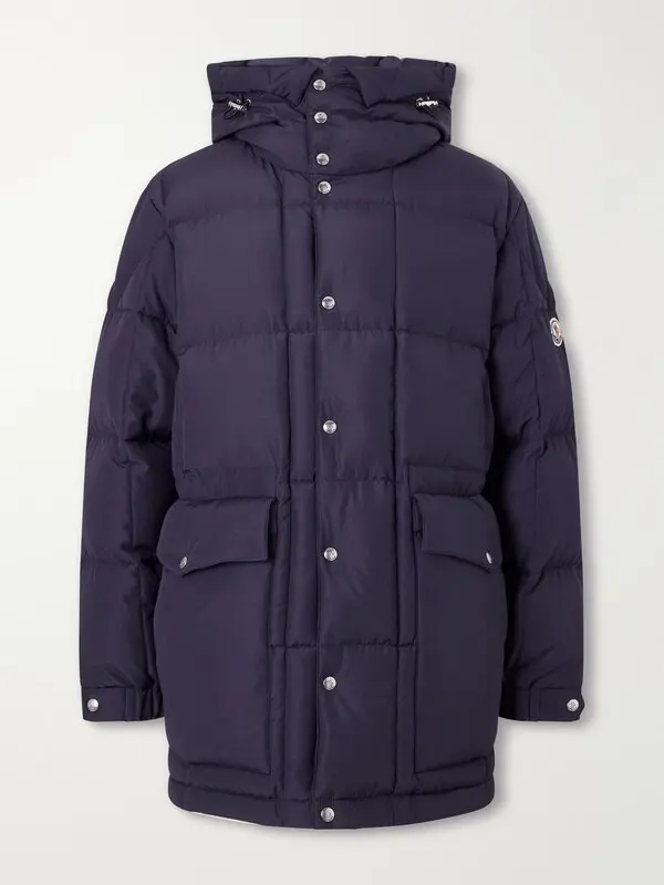 Moncler Sylmara Logo-appliquéd Hooded Quilted Shell Down Parka - Blue